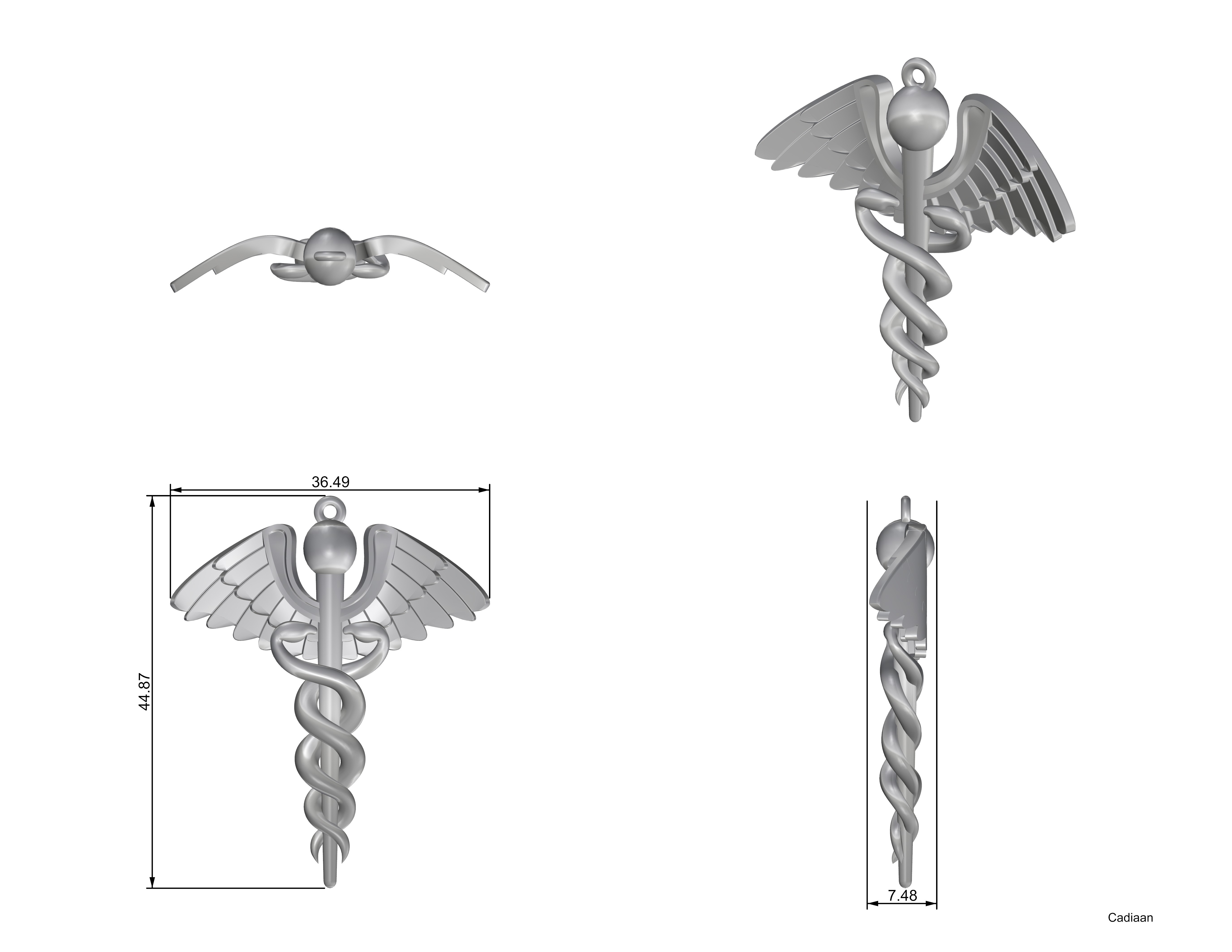STL file Caduceus・3D printing model to download・Cults