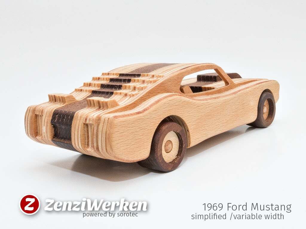Free 3D file 1969 Mustang simplified (variable width) cnc/laser・3D ...