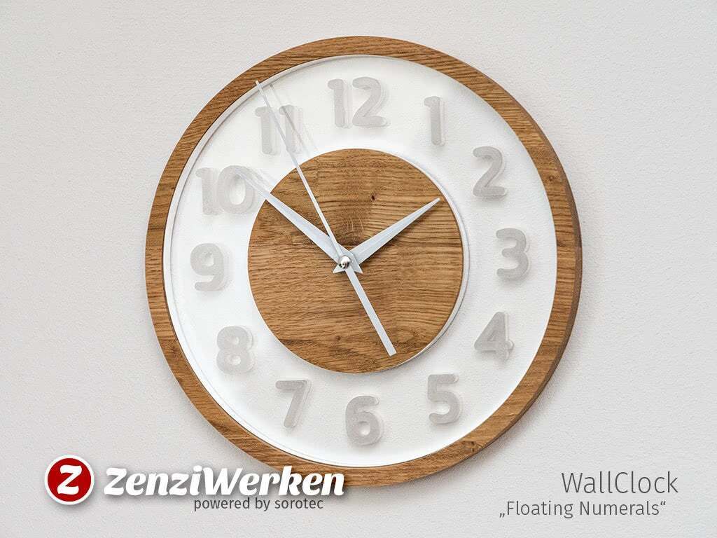 Free 3D file WallClock "Floating Numerals" cnc・3D printer model to ...