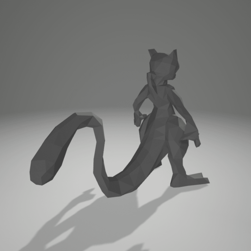 Download 3D printing designs Mewtwo Low-poly Pokemon ・ Cults