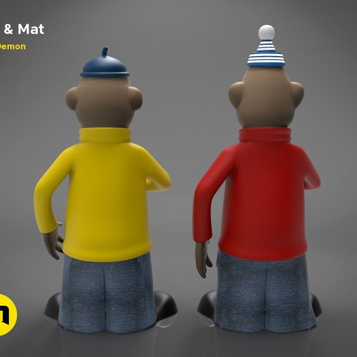 Download OBJ file Pat and Man figures • 3D printing object ・ Cults