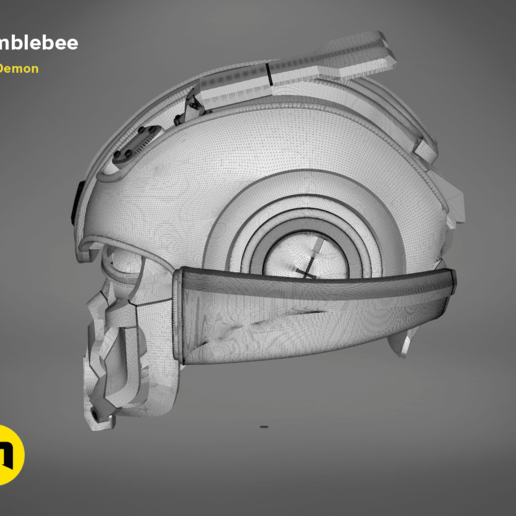 Download OBJ file Bumblebee - Wearable Helmet • 3D print template ・ Cults