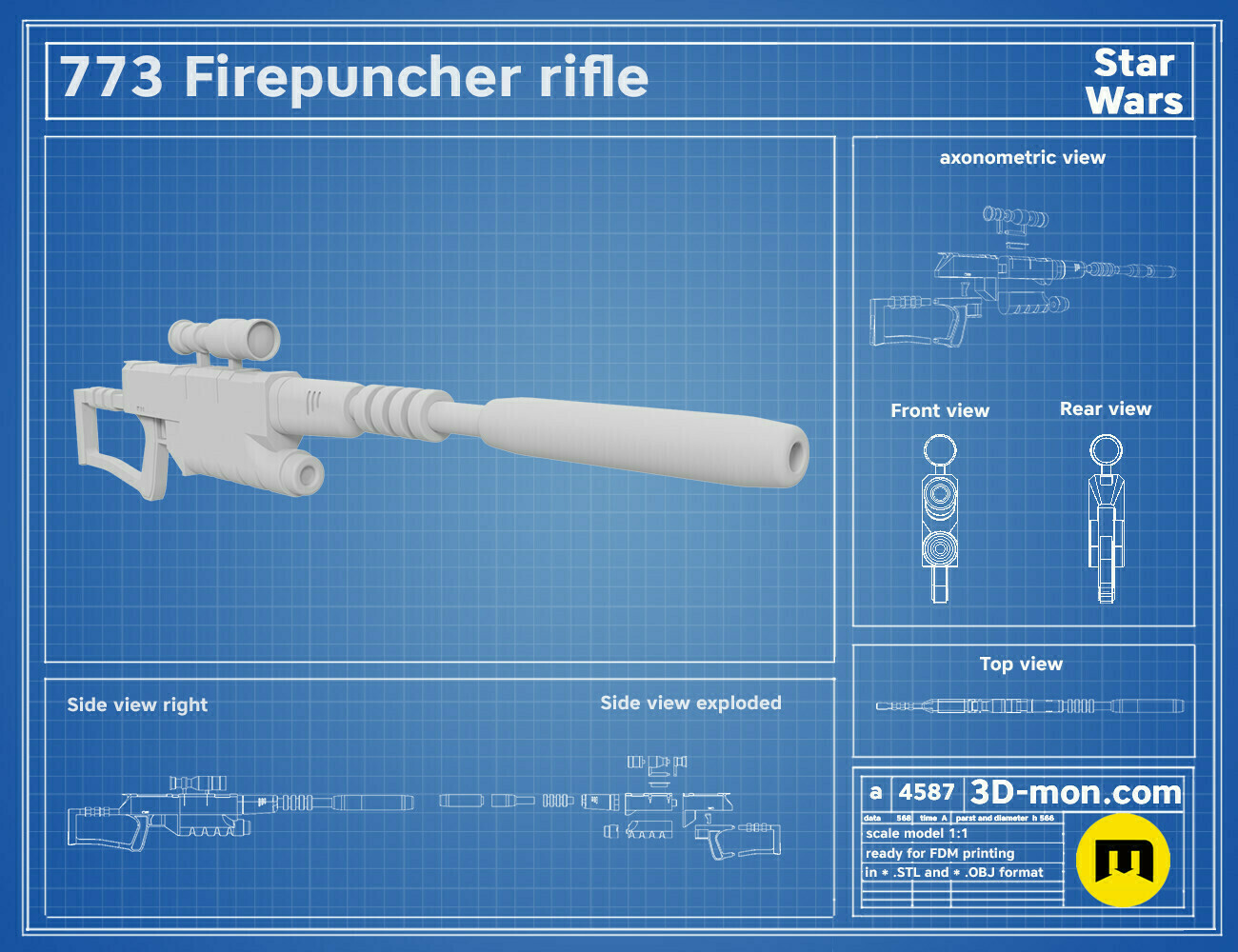 Archivo 3D Fusil 773 Firepuncher・Modelo para descargar y imprimir en 3D ...