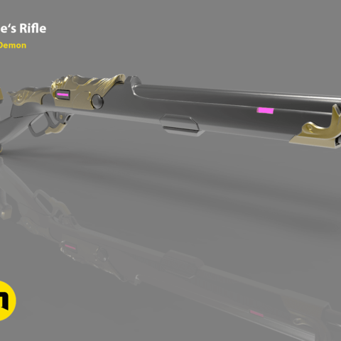 Download OBJ file Ashe’s rifle from overwatch • 3D printable design ・ Cults