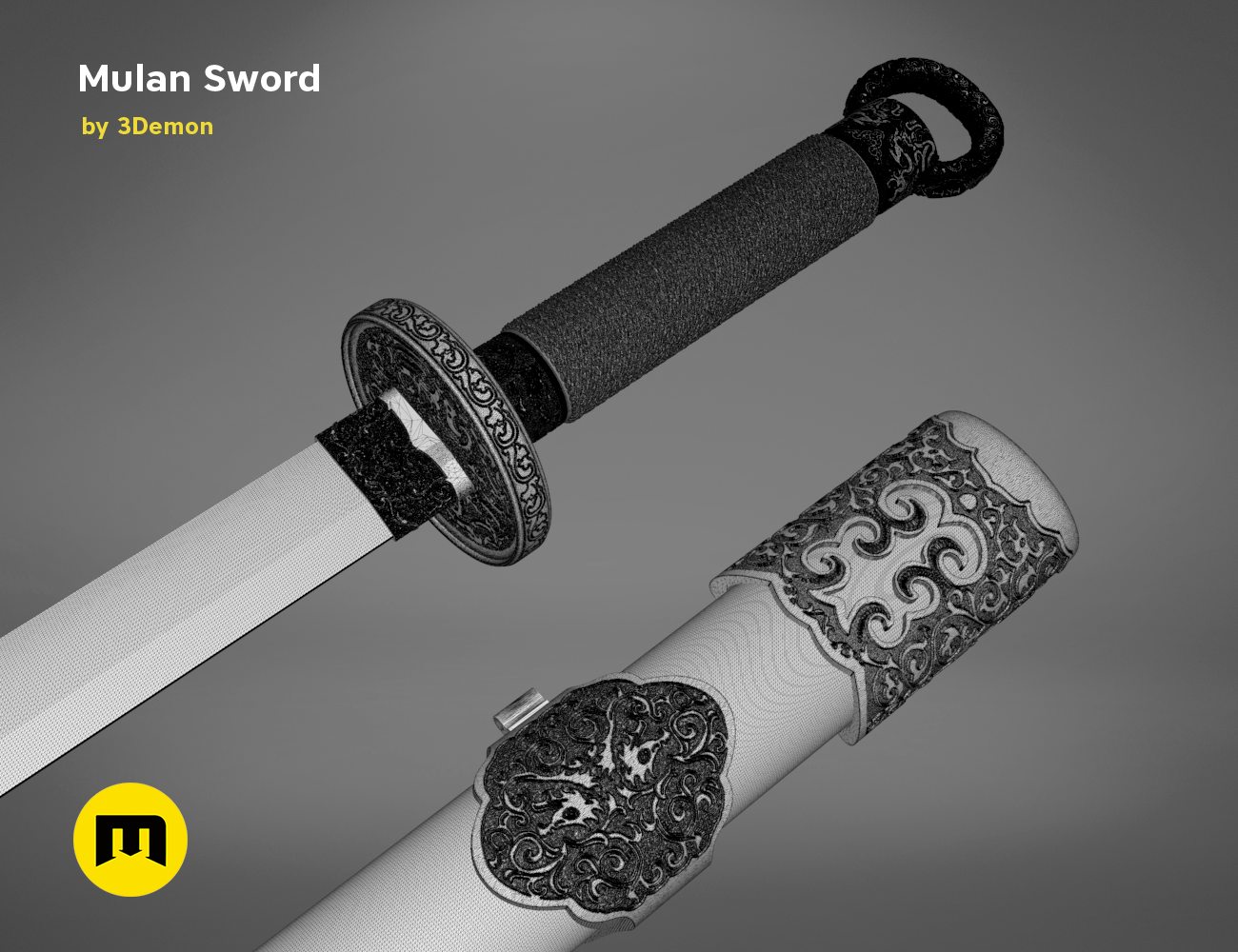 3D file Mulan Sword and Sheath・3D printing template to download・Cults