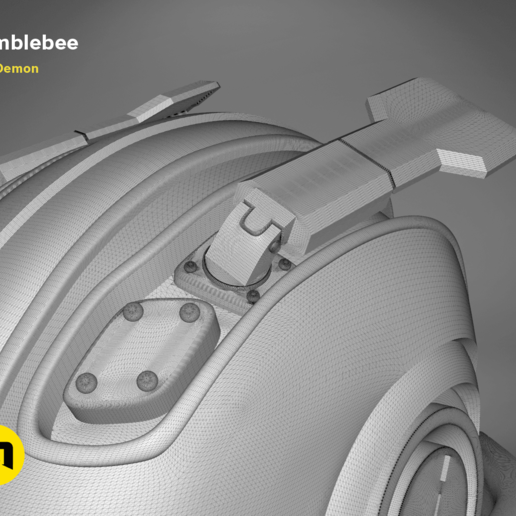 Download OBJ file Bumblebee - Wearable Helmet • 3D print template ・ Cults