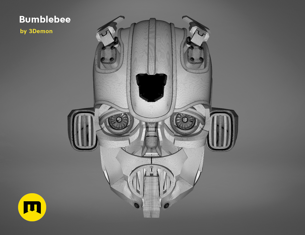 Download OBJ file Bumblebee - Wearable Helmet • 3D print template ・ Cults