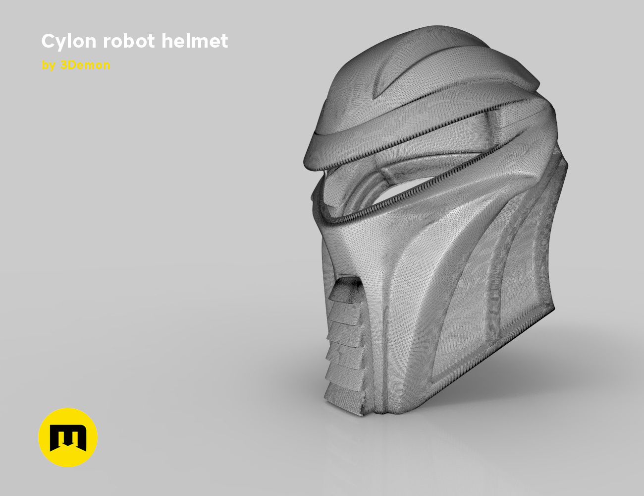 3D file Cylon robot helmet, Batlestar Galactica 🤖・3D printer design to ...