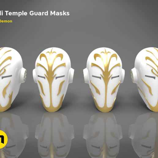 Download OBJ file 4 Jedi Temple Guard Masks • 3D print design ・ Cults