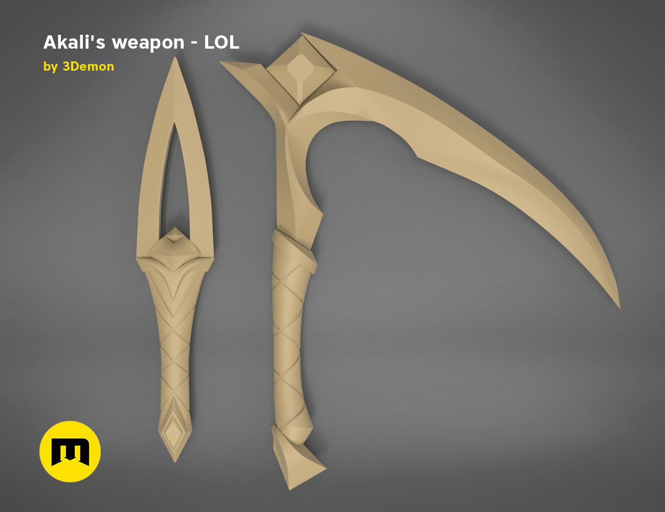 Descargar archivo STL El arma de Akali - LOL • Modelo para la impresora ...