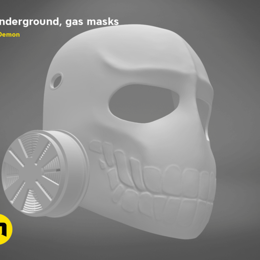 Download 3D printing templates Laughing Gas Mask - 6 underground ・ Cults