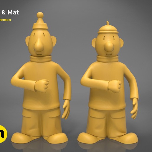 Download OBJ file Pat and Man figures • 3D printing object ・ Cults