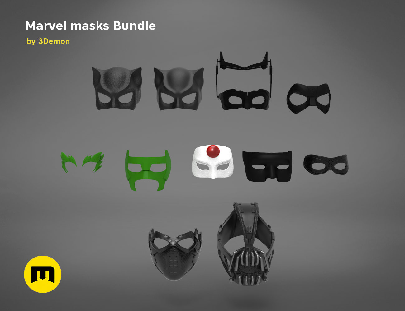 3D file DC and Marvel masks bundle 🪖・3D print design to download・Cults