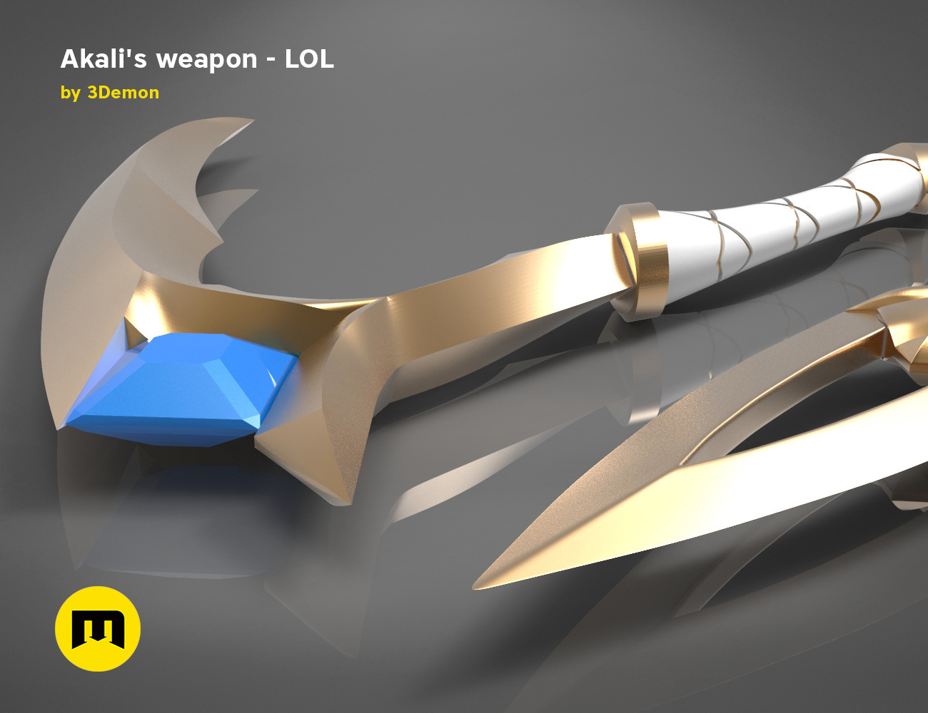 Descargar archivo STL El arma de Akali - LOL • Modelo para la impresora ...