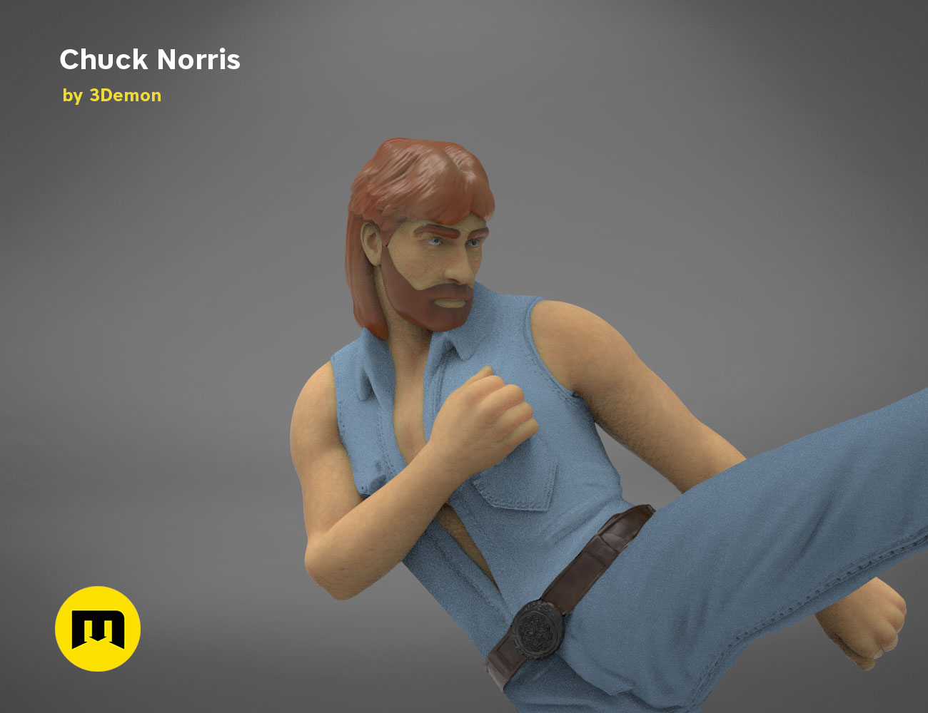 STL file Chuck Norris – Figure 🎬・3D printing design to download・Cults