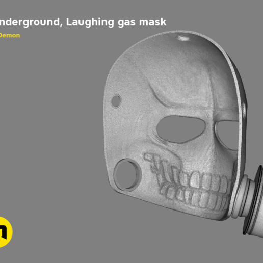 Download 3D printing templates Laughing Gas Mask - 6 underground ・ Cults