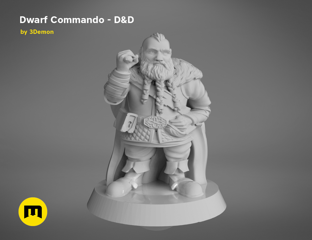 3D file Dwarf Commando - D&D Set 🏹・Design to download and 3D print・Cults
