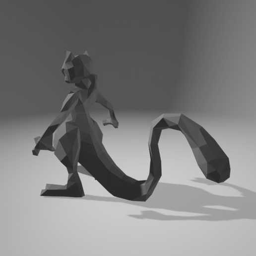 Download 3D printing designs Mewtwo Low-poly Pokemon ・ Cults