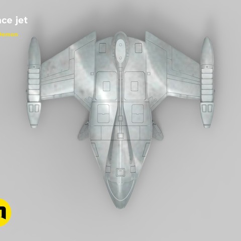 Download OBJ file Fantasy Space Jet • 3D printable template ・ Cults