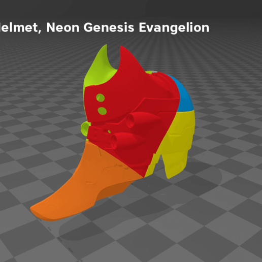 Download 3D printer templates Eva 02 Helmet, Neon Genesis Evangelion ...