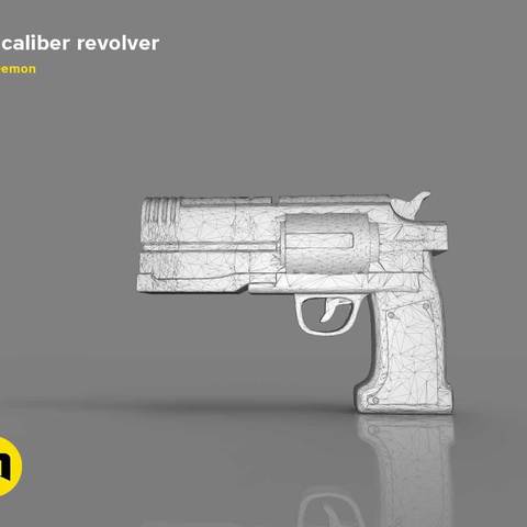 Download OBJ file Big caliber revolver Low-poly • 3D print model ・ Cults