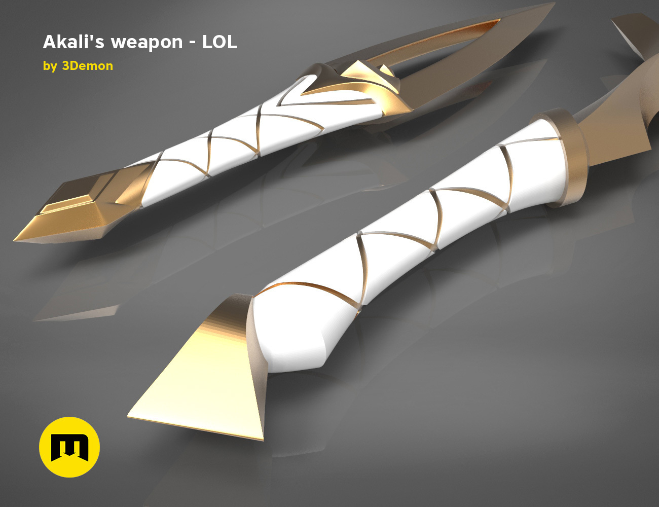 Descargar archivo STL El arma de Akali - LOL • Modelo para la impresora ...