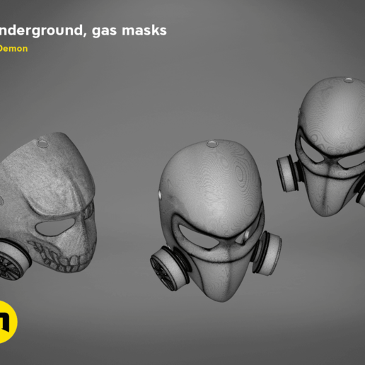 Download 3D printing templates Laughing Gas Mask - 6 underground ・ Cults