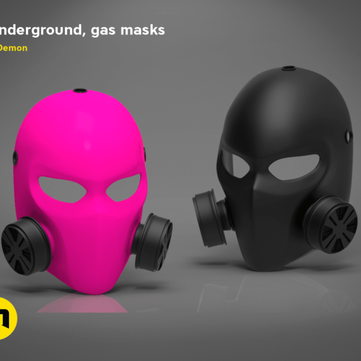 Download STL file Pink Gas Mask - 6 underground • 3D printing object ...
