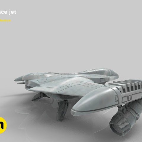 Download OBJ file Fantasy Space Jet • 3D printable template ・ Cults