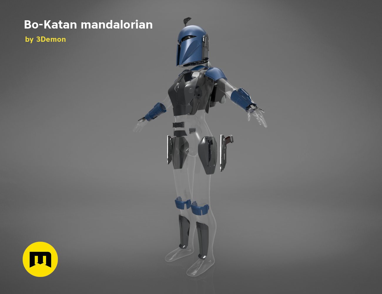 Download OBJ File Bo Katan Mandalorian Armor Set 3D Printing Template 