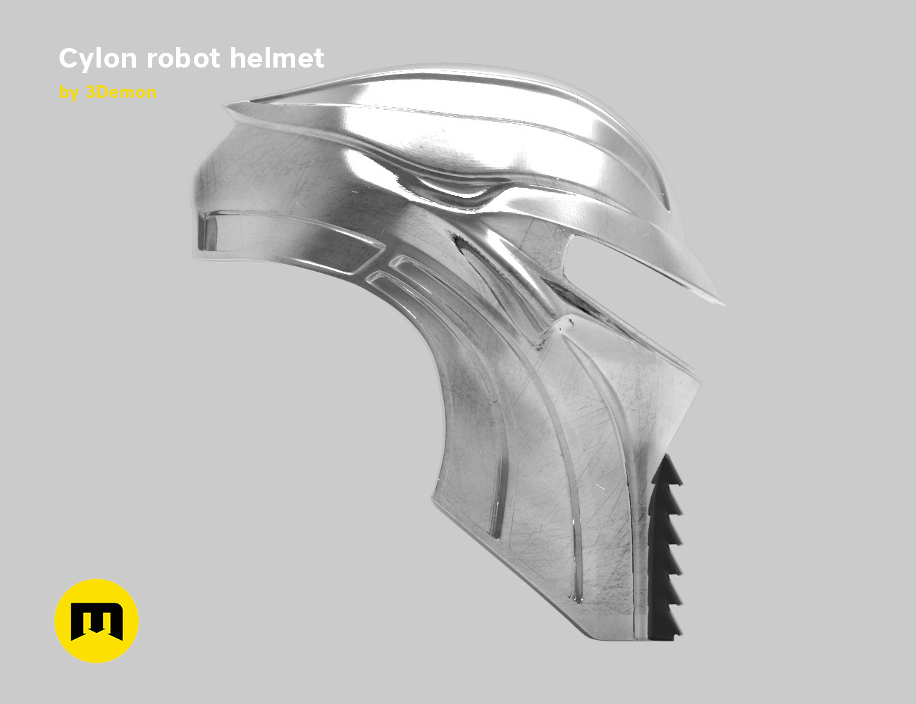 3D file Cylon robot helmet, Batlestar Galactica 🤖・3D printer design to ...