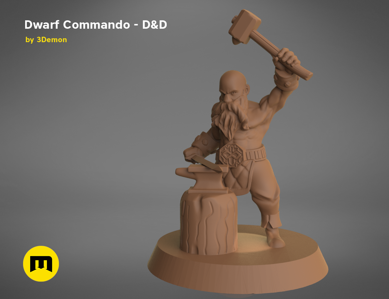 3D file Dwarf Commando - D&D Set 🏹・Design to download and 3D print・Cults