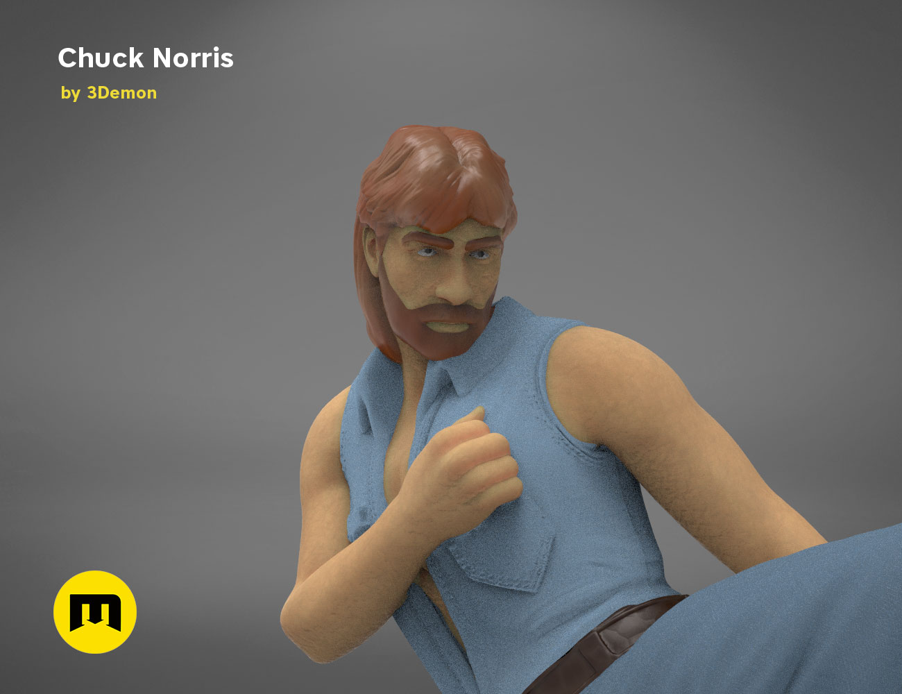 STL file Chuck Norris – Figure 🎬・3D printing design to download・Cults