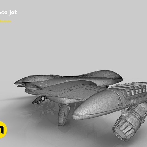 Download OBJ file Fantasy Space Jet • 3D printable template ・ Cults