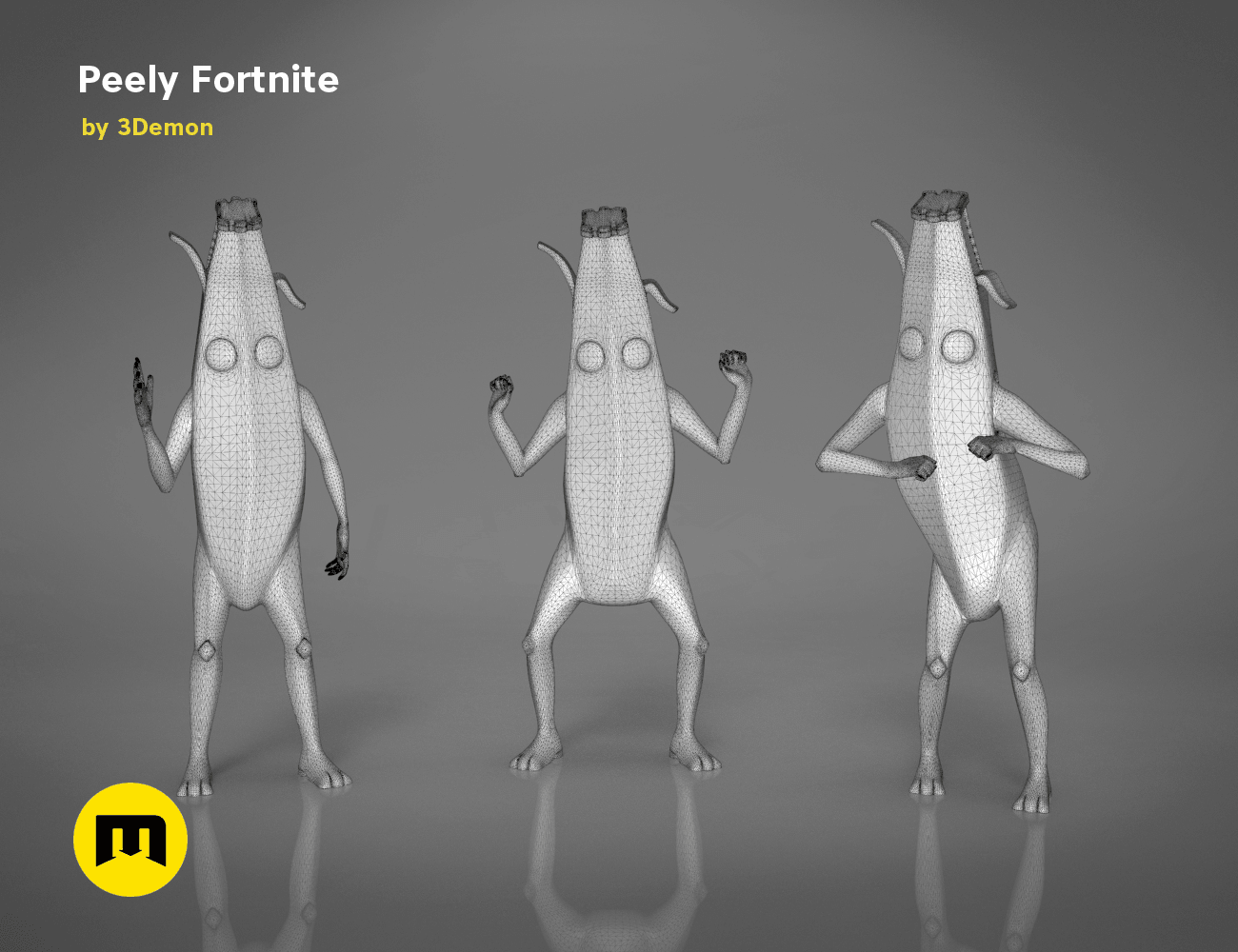 Download OBJ file Peely Fortnite Banana Figures • 3D printing template ...