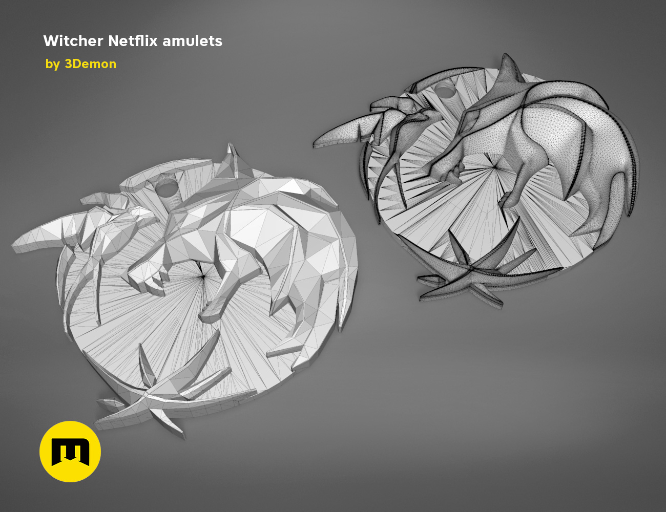 Descargar archivo OBJ Brujo Netflix amuletos • Diseño imprimible en 3D ...