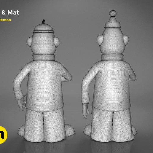 Download OBJ file Pat and Man figures • 3D printing object ・ Cults