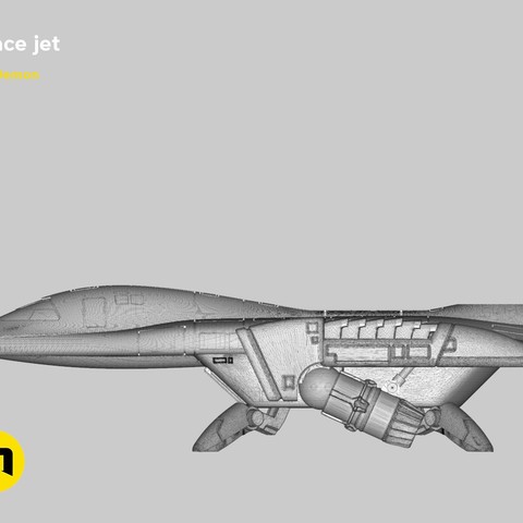 Download OBJ file Fantasy Space Jet • 3D printable template ・ Cults