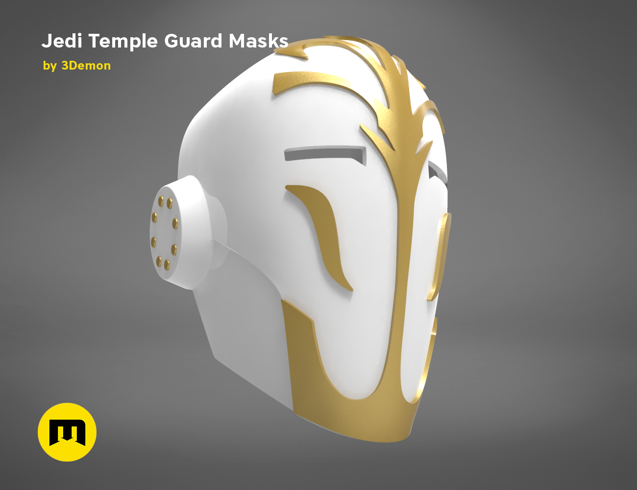 Télécharger fichier OBJ 4 masques de la garde du temple Jedi • Plan ...