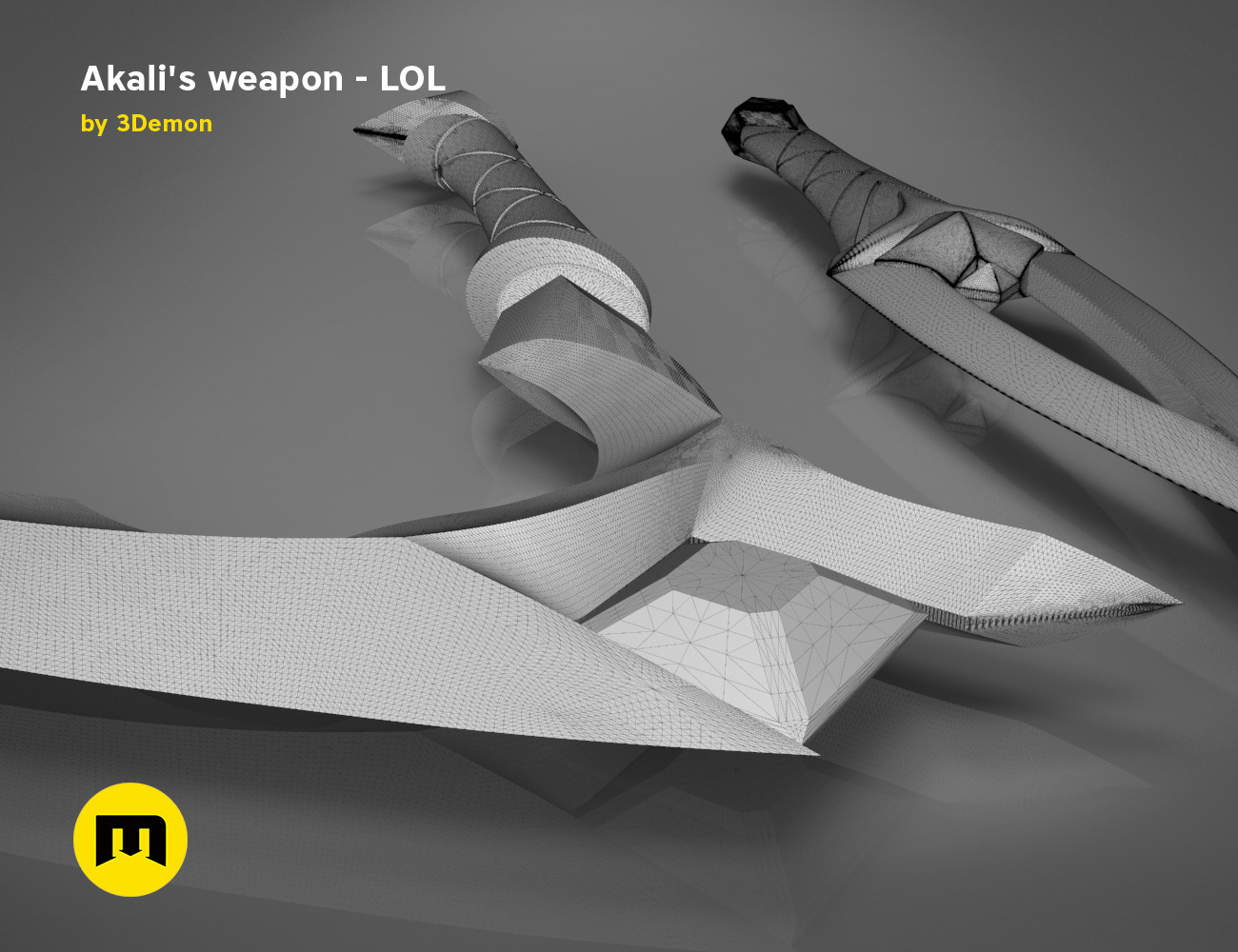 STL file KDA Akali’s Weapons – League of Legends 🔫・Model to download ...