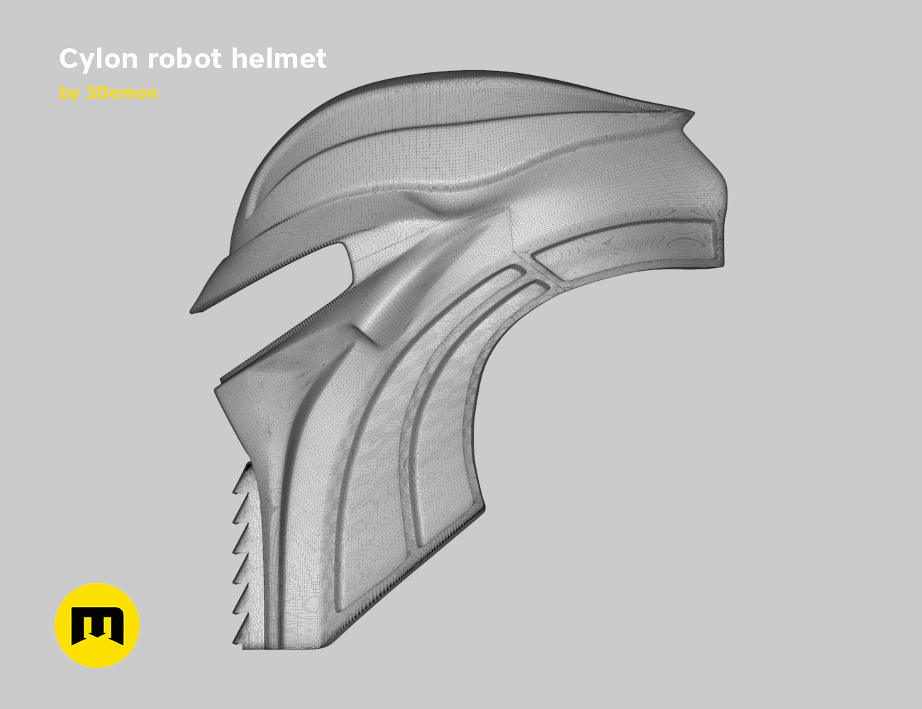 3D file Cylon robot helmet, Batlestar Galactica 🤖・3D printer design to ...