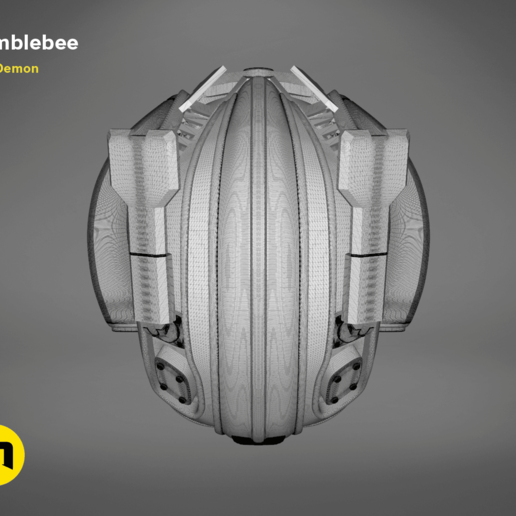 Download OBJ file Bumblebee - Wearable Helmet • 3D print template ・ Cults
