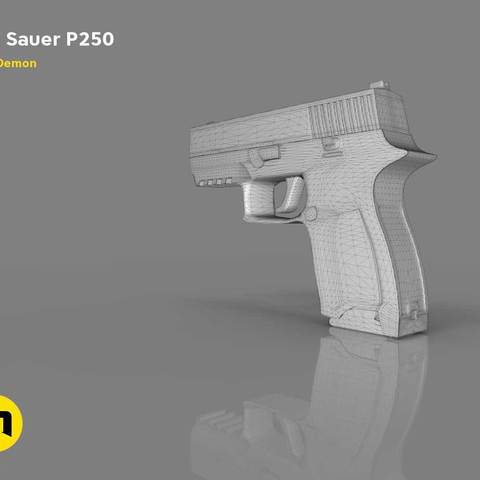 Download OBJ file SIG Sauer P250 pistol Low-poly • 3D printable design ...