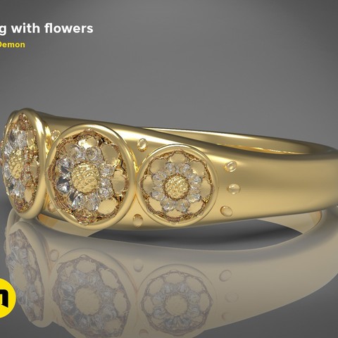 Download 3D printing files Flowers ring ・ Cults