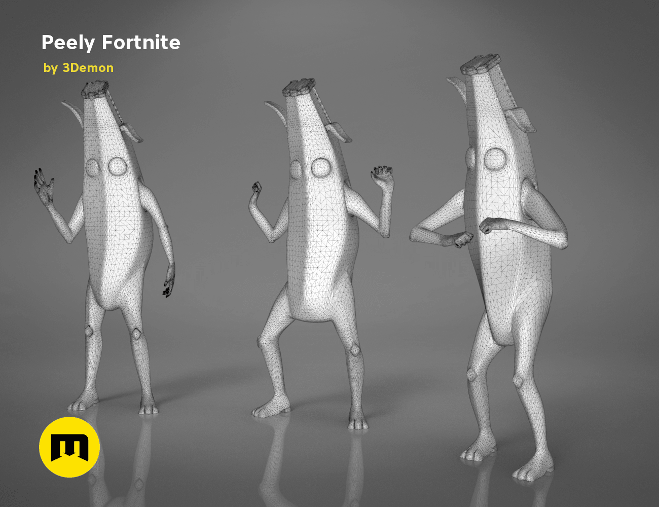 Download OBJ file Peely Fortnite Banana Figures • 3D printing template ...