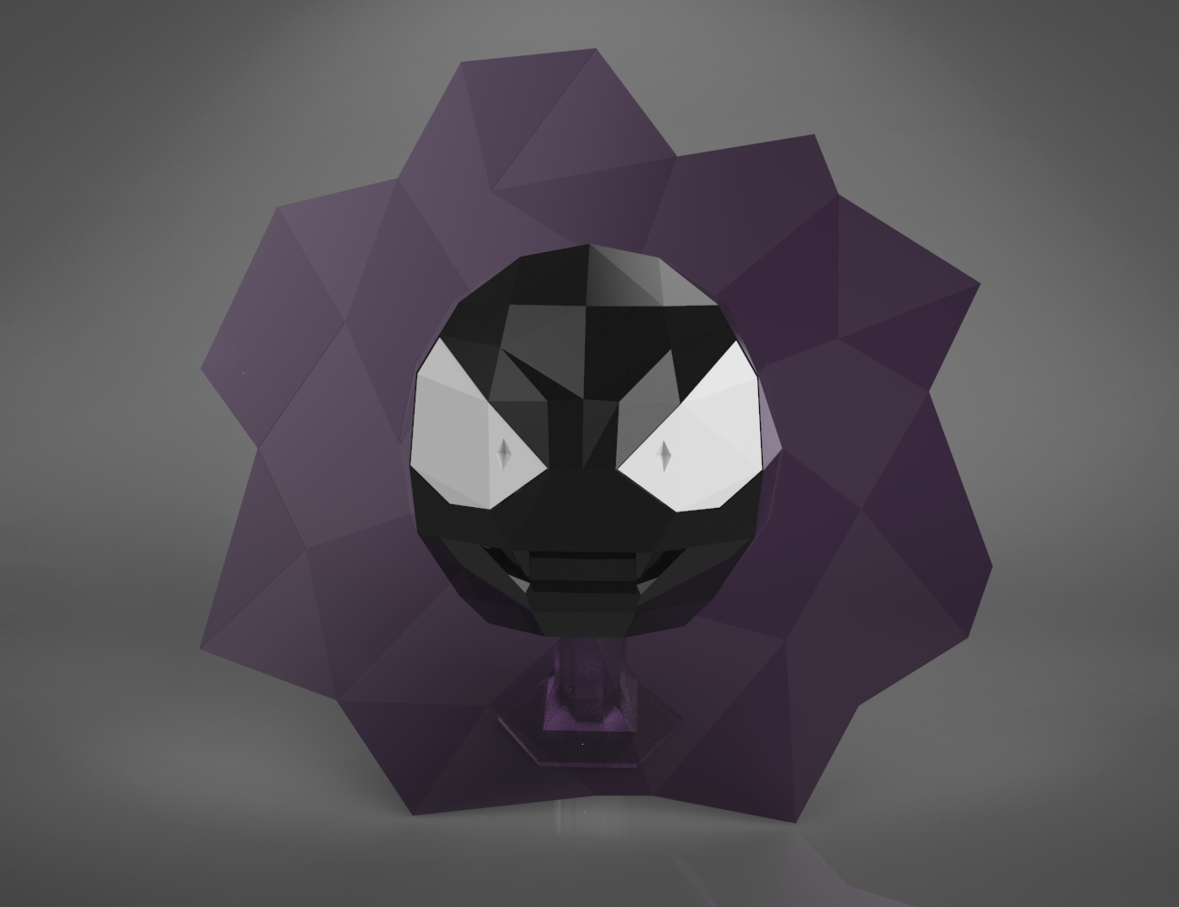 3D file Gastly Low Poly Vapor Decoration 🐉・3D printable model to ...