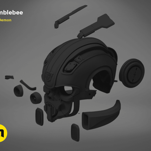 Download OBJ file Bumblebee - Wearable Helmet • 3D print template ・ Cults