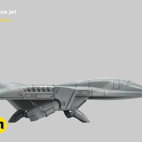 Download OBJ file Fantasy Space Jet • 3D printable template ・ Cults