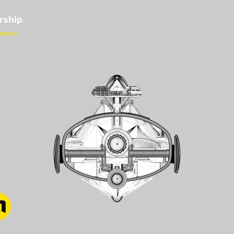 Download 3D print files Fantasy Spaceship ・ Cults