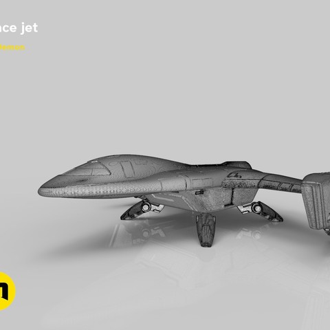 Download OBJ file Fantasy Space Jet • 3D printable template ・ Cults